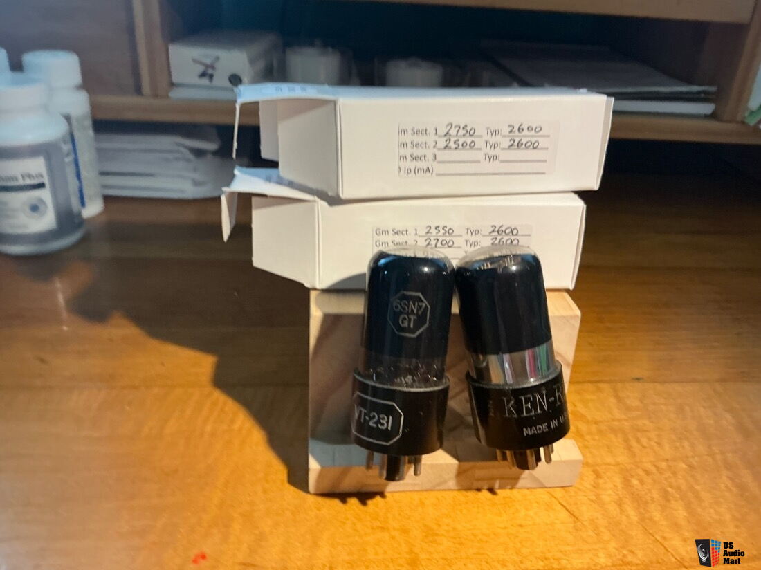 Ken Rad 6sn7 GT Black Glass Matched Pair Nos For Sale - US Audio Mart