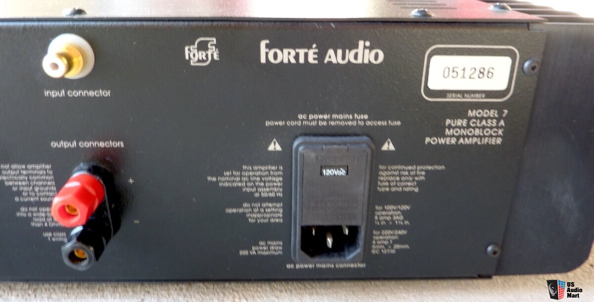 Forte model 7 monoblock Class A amplifier - single amp, Nelson Pass ...