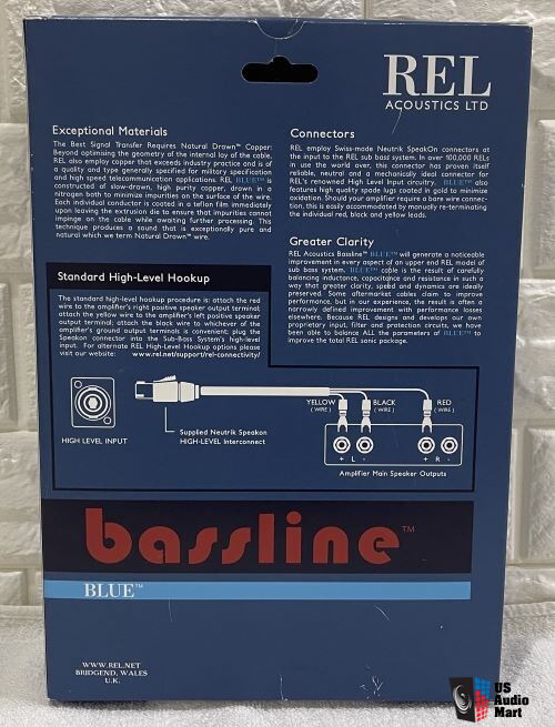 REL Bassline Blue Cable 3M Photo #5643981 - US Audio Mart