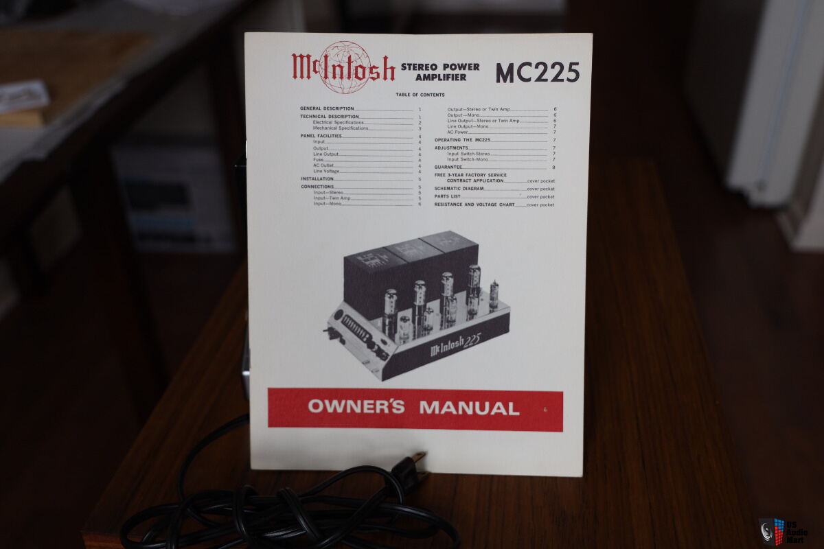 McIntosh MC225 Vacuum Tube Stereo Amplifier ( All Original 1961-1967 ...