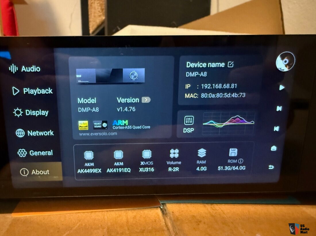 Like new Eversolo DMP A8 Music Streamer, DAP, DAC, Preamp Photo ...