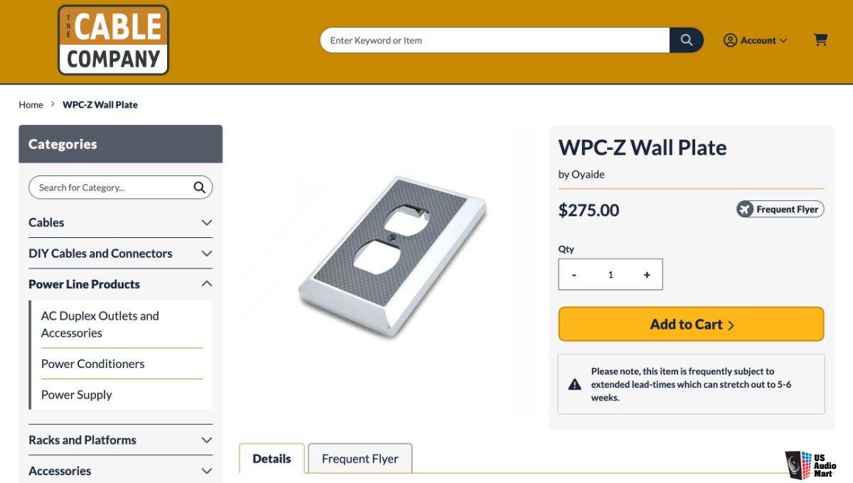Oyaide R0 outlet WPC-Z carbon fiber wall plate AC Receptacle Aluminum ...