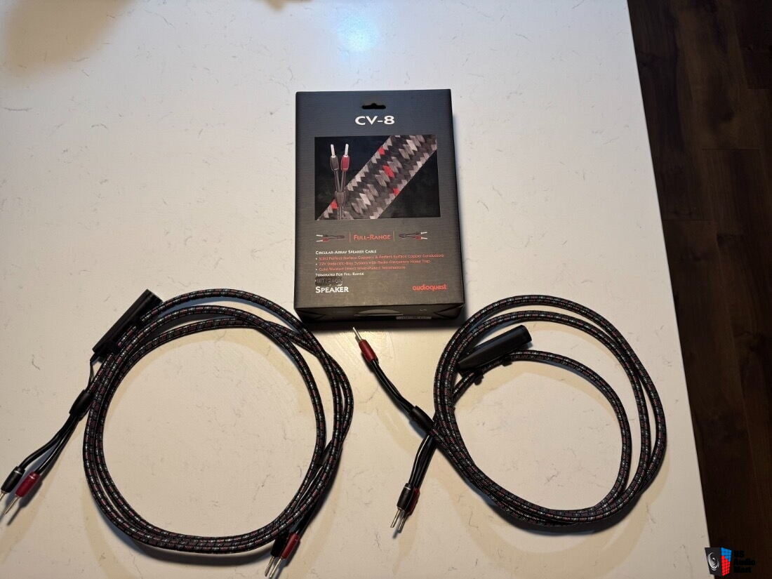 AudioQuest CV-8 Full Range Speaker Cables 8' Pair 72V DBS w/ Bananas ...
