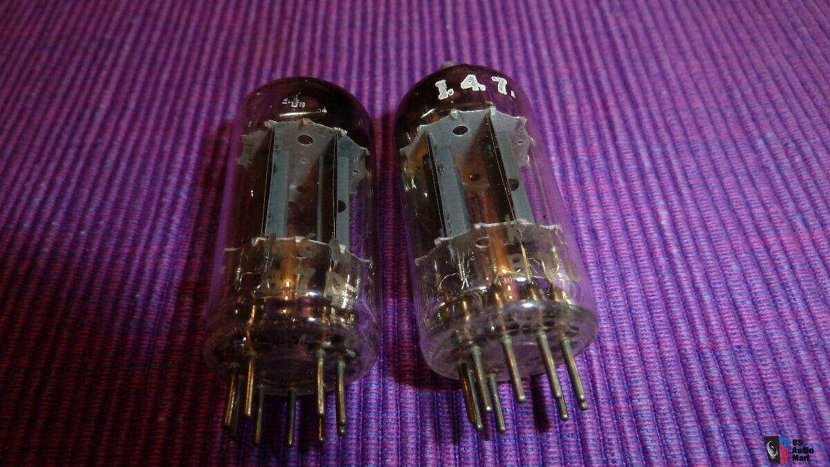 Mullard 12AU7/ECC82 pair. 1957 MATCHING DATE CODES. Long Plate Square ...