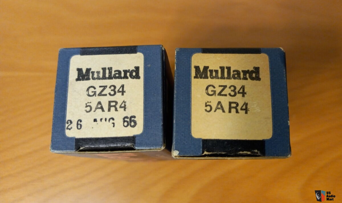 Matched Pair Mullard GZ34 / 5AR4 Blackburn England 1966 Matched Date ...