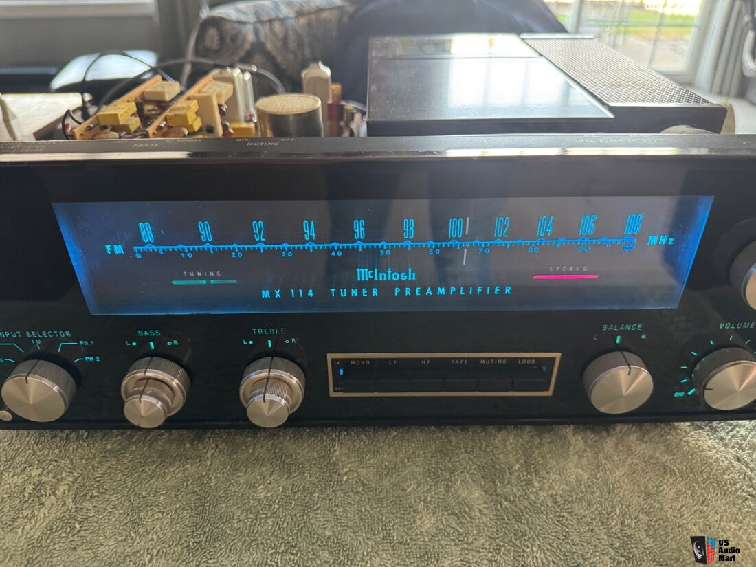 McIntosh MX-114 AM FM Tuner Preamplifier New Glass and LED's "Tested ...