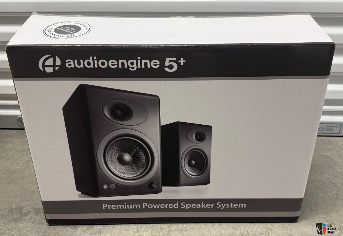Audioengine A5+ powered bookshelf speakers, black, original box, pickup ...