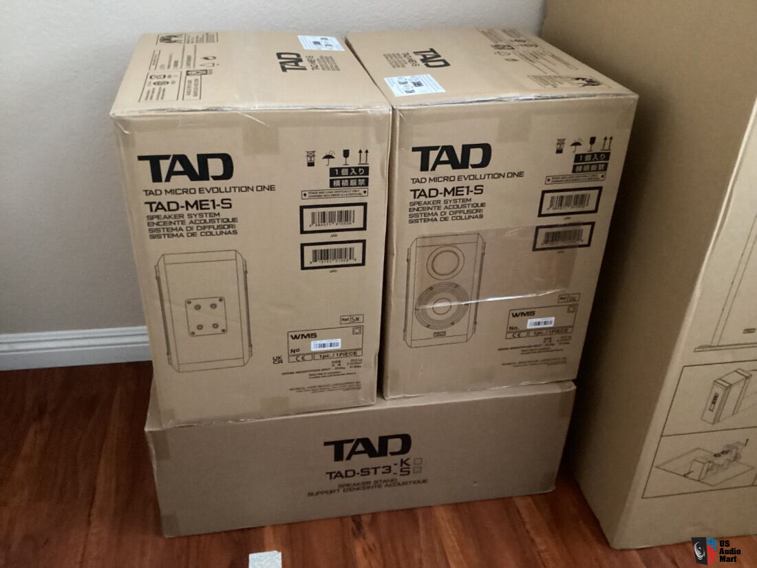 TAD ME1-S in exotic Titanium Silver speakers includes silver stands ...