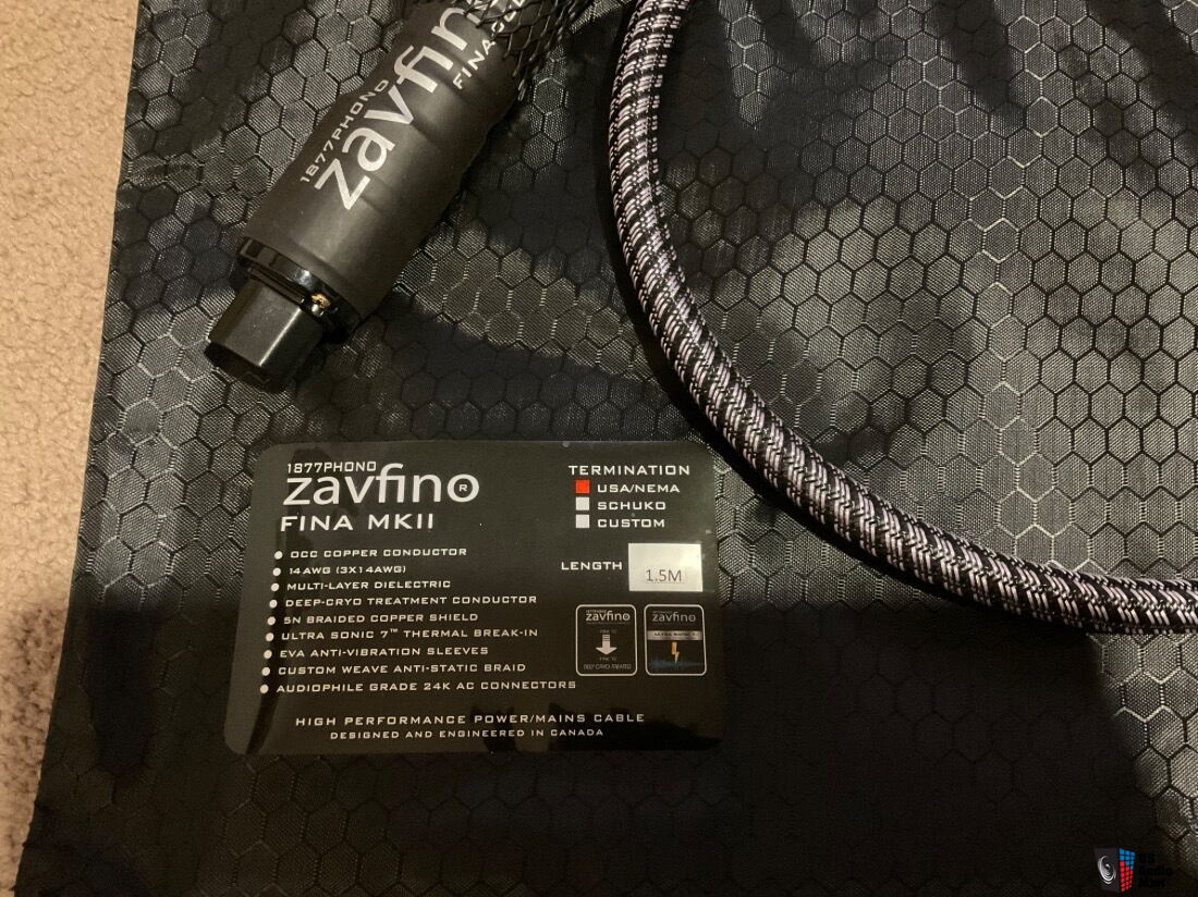 Zavfino FINA OCC MKII Power Cord - 1.5M For Sale - US Audio Mart