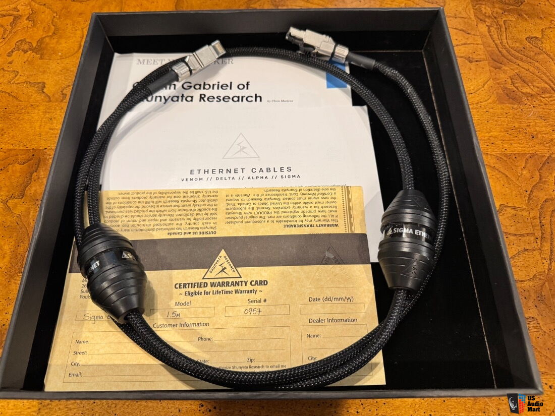 Shunyata Sigma Ethernet cable 1.5 meter Photo #5771116 - US Audio Mart