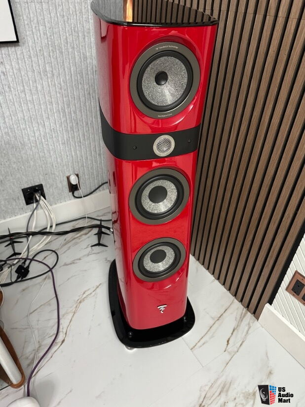 Focal Sopra 2 in RED with Gaia I Feet Photo #5784515 - US Audio Mart