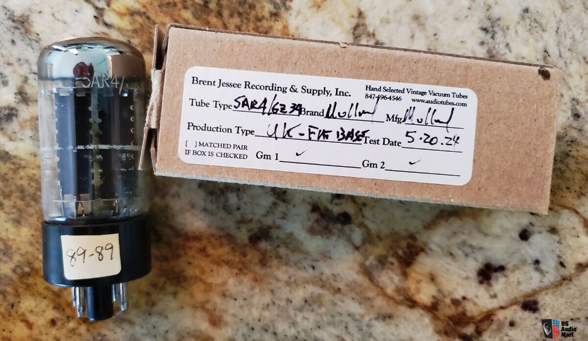 Mullard 5AR4/GZ34 Fat Base, NOS UK Rectifier Tube - Low Hours - Free ...