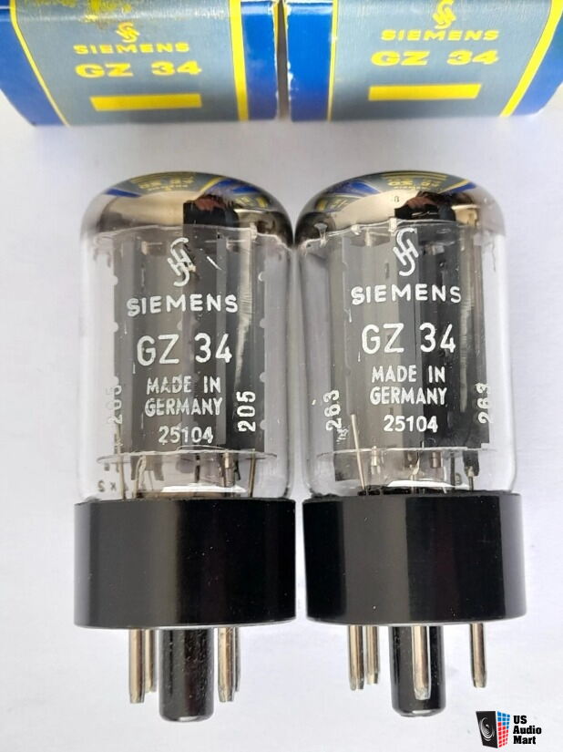 Pair GZ34 rectifier tubes Siemens / MULLARD Photo #5830618 - US Audio Mart
