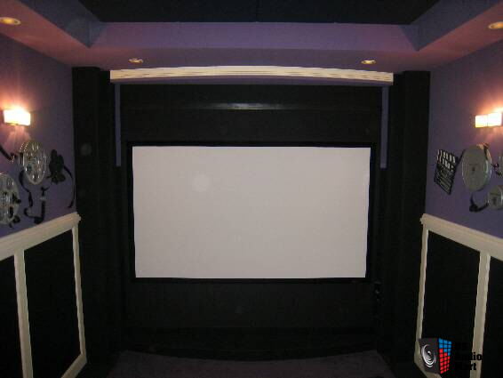 120" Elite Screen's Acoustic Transparent Home Theater Screen Photo ...