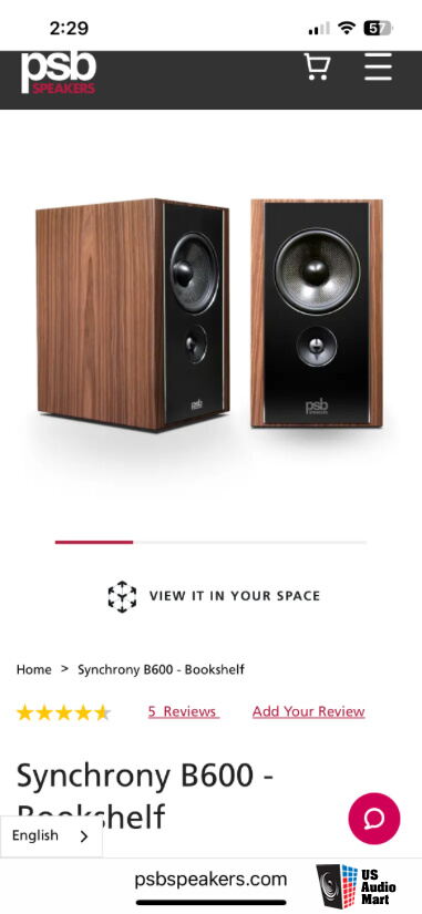 Psb Syncrony b600 speakers with psb stands Photo #5838859 - US Audio Mart