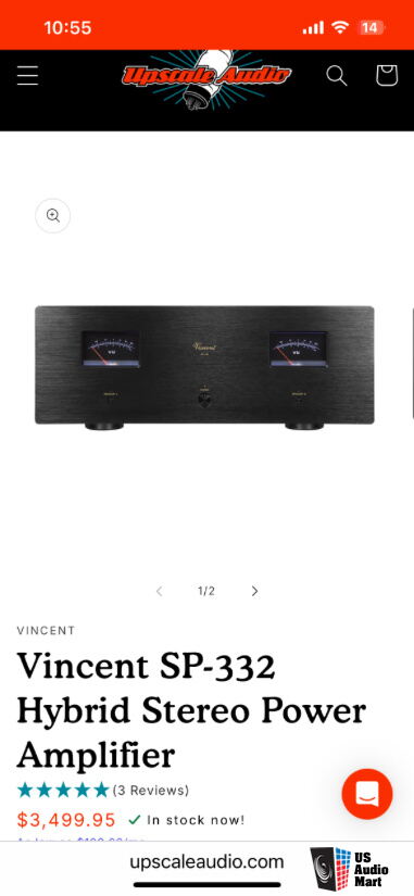 Vincent Audio Reference tube preamp and tube hybrid amp Photo #5840336 ...