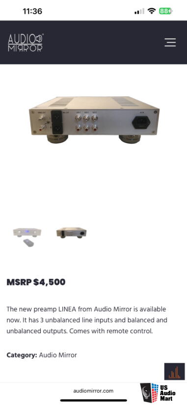 Audio Mirror Line Preamp LINEA Photo #5853076 - US Audio Mart