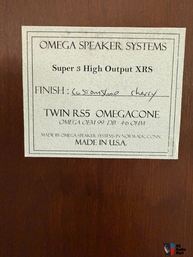 Omega Super 3 High Output XRS Speakers and Kitoki Single Ended Triode ...