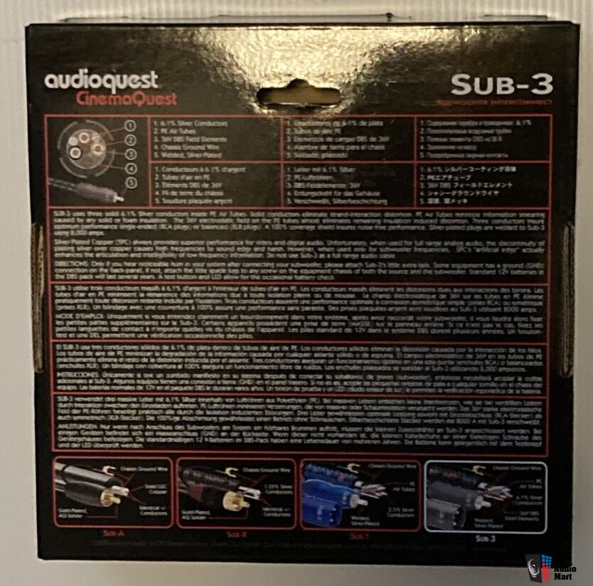 Audioquest SUB-3 with 48v DBS, Box, 4.5M length Photo #5948894 - US ...