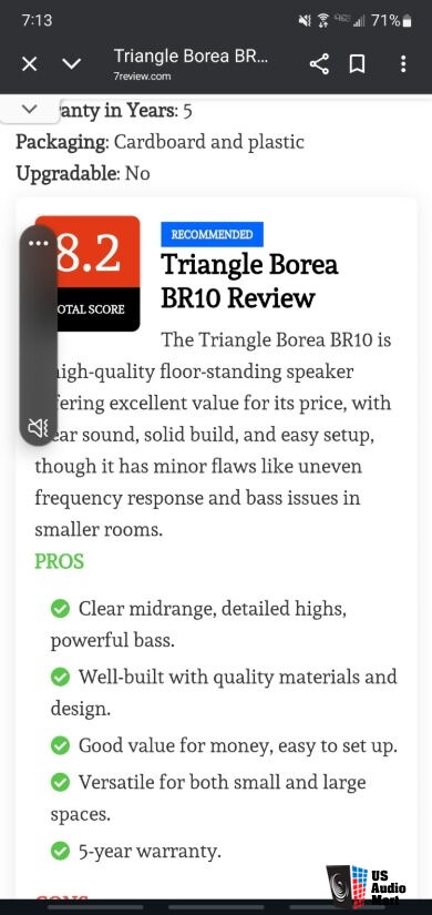 Triangle Borea 10 Tower Speakers Photo #5964574 - US Audio Mart