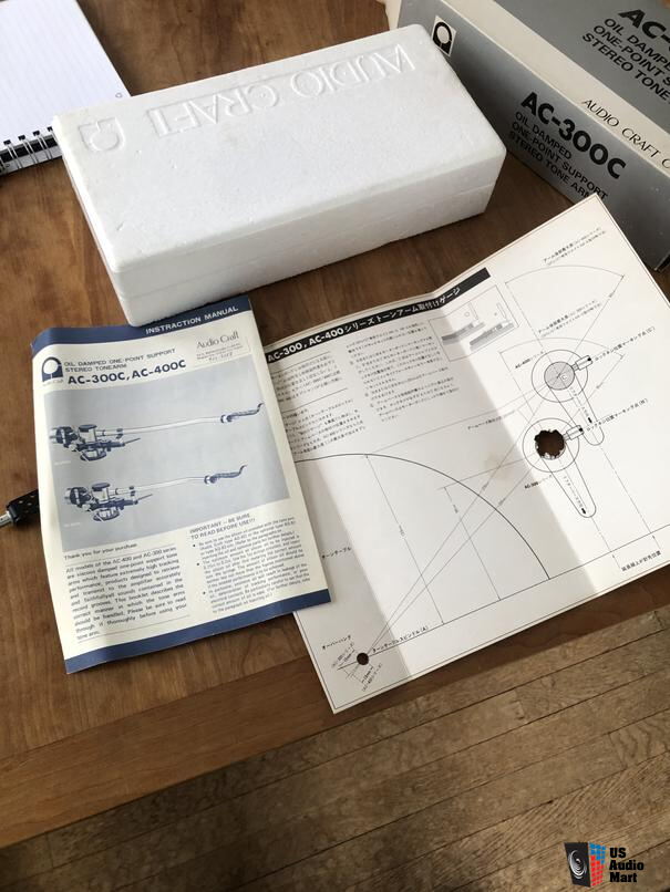 Audio Craft AC-300C tonearm with box, manuals, and two headshells Photo ...