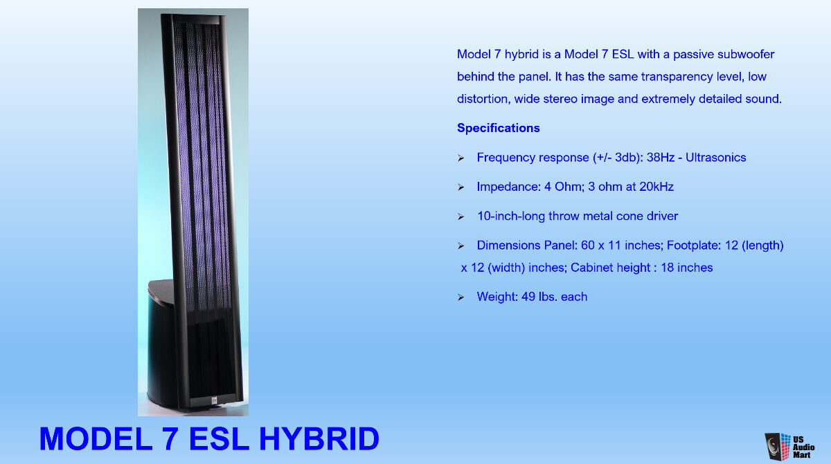 HOLIDAY SPECIAL! FINAL Electrostatics, THE NEXT GEN ESL, MODEL 7 Hybrid ...