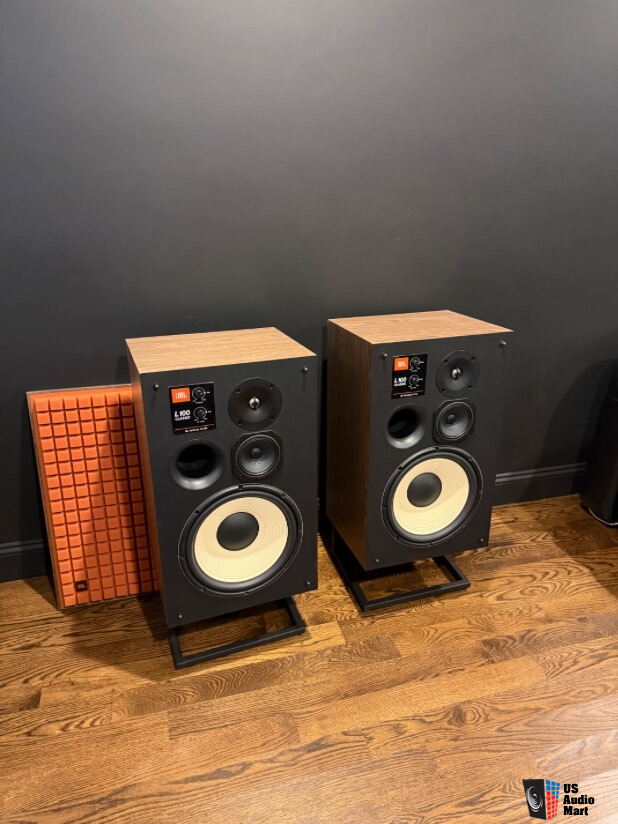 JBL L100 Classic (Walnut) + OEM JBL JS-120 Stands + Orange Quadrex ...