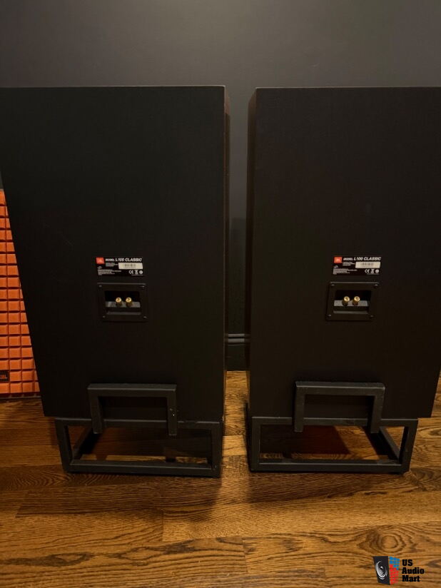 JBL L100 Classic (Walnut) + OEM JBL JS-120 Stands + Orange Quadrex ...