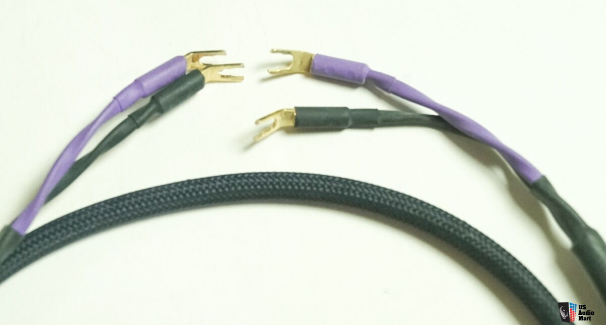Audio Art Cable Copper Cryo speaker wire pair 2 meters Excellent spade ...