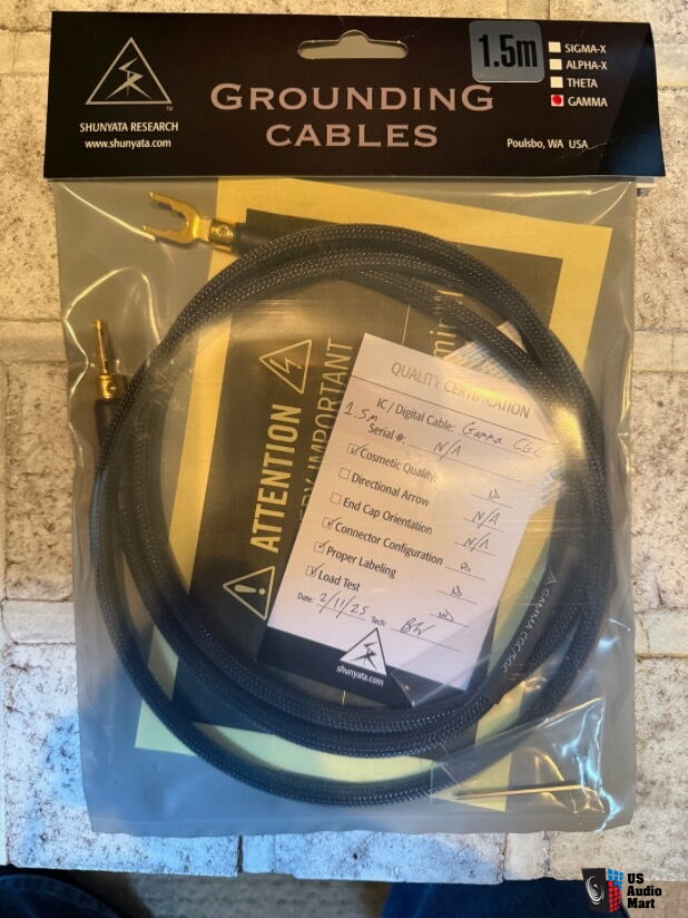 Shunyata Gamma 1.5M Grounding Cable - Free Shipping For Sale - US Audio ...