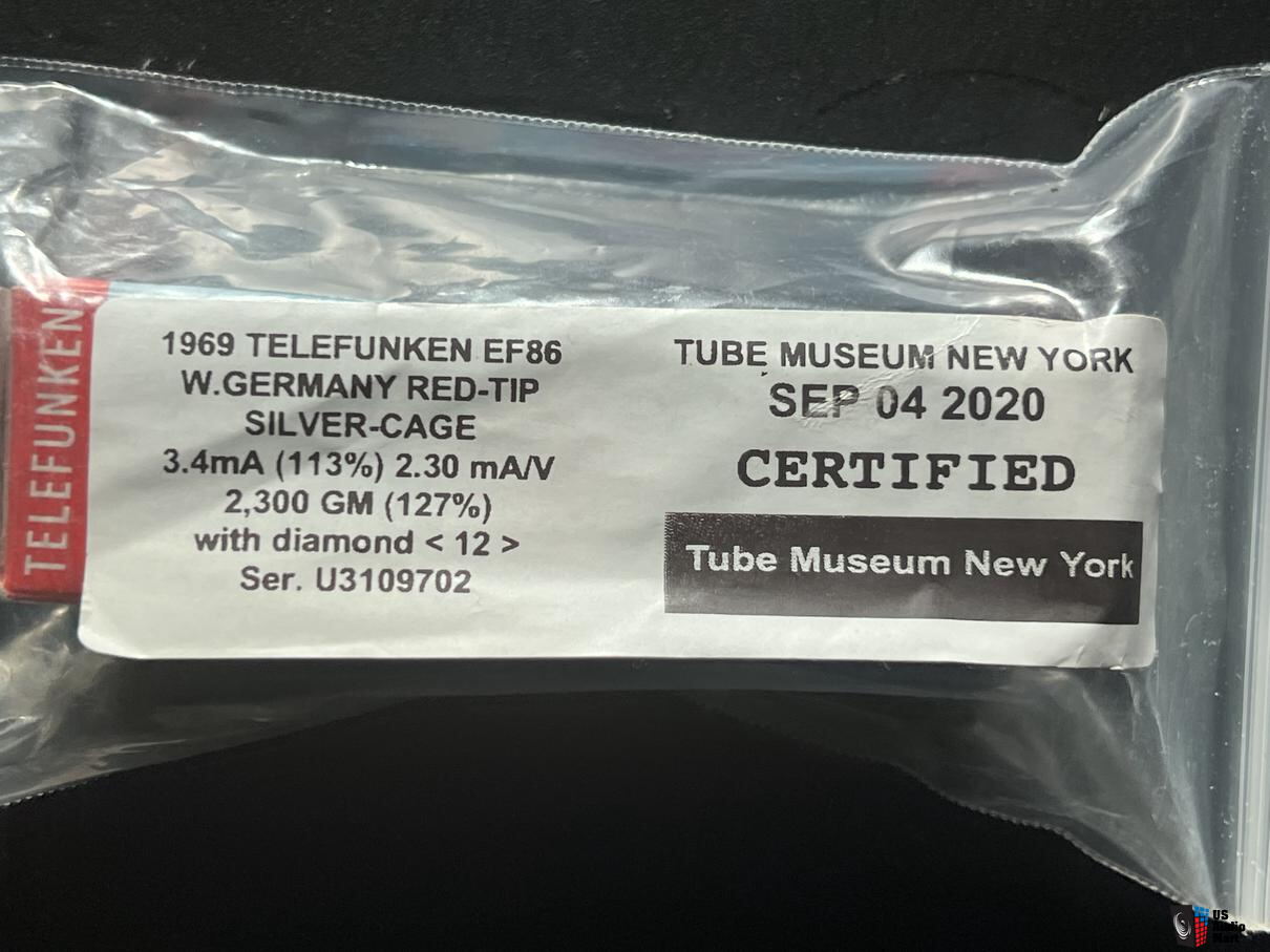 1 LEFT ! NOS RARE! Telefunken EF86 / 6267 NOS Silver Shield "Red Tip ...