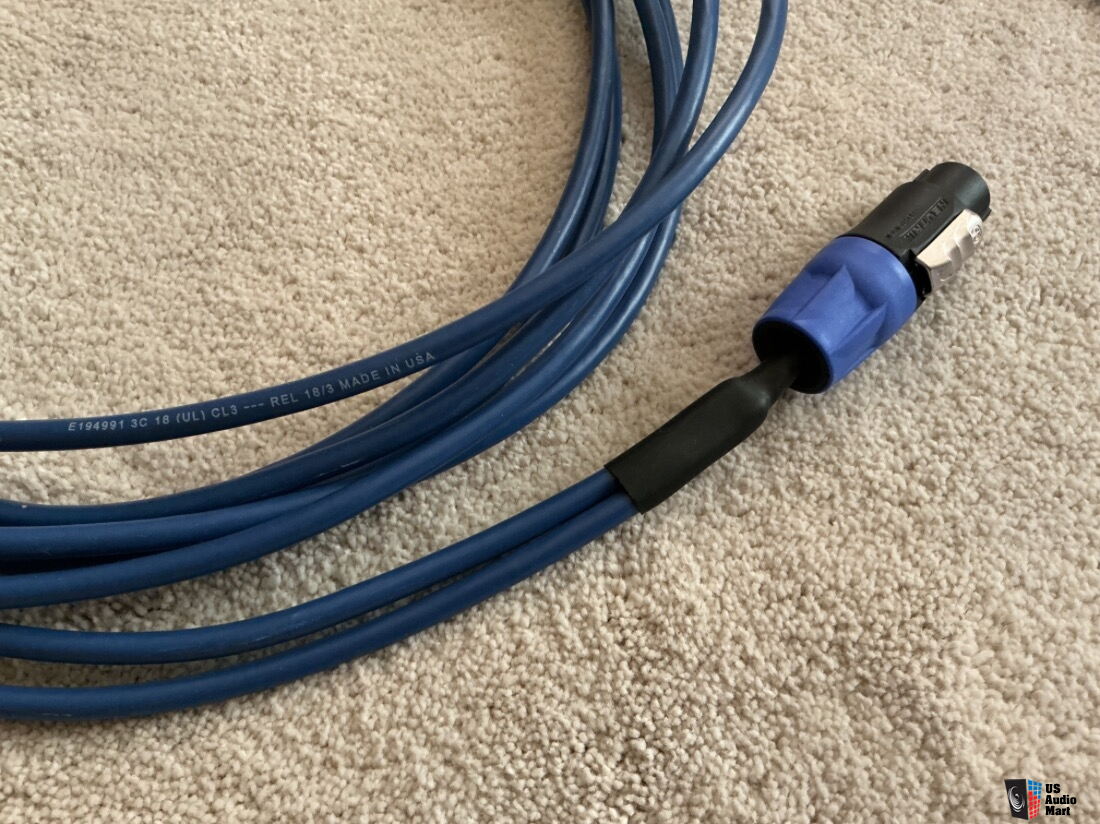 REL Baseline Blue Custom Subwoofer Cable 2 x 12 Feet to Speakon ...