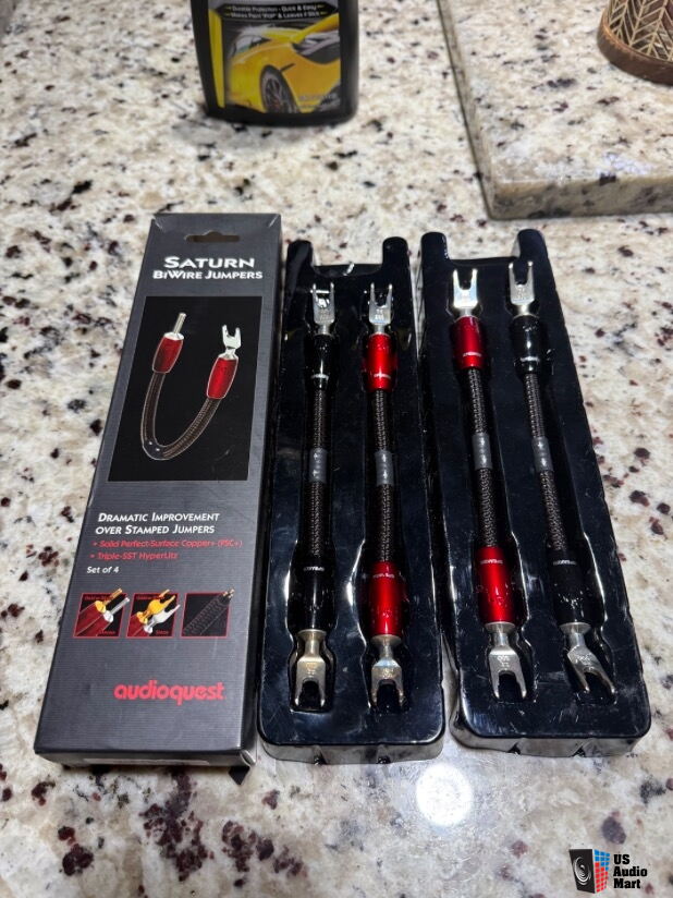 Audioquest Saturn Bi-Wire Speaker Jumpers 6" Spade to Spade For Sale ...
