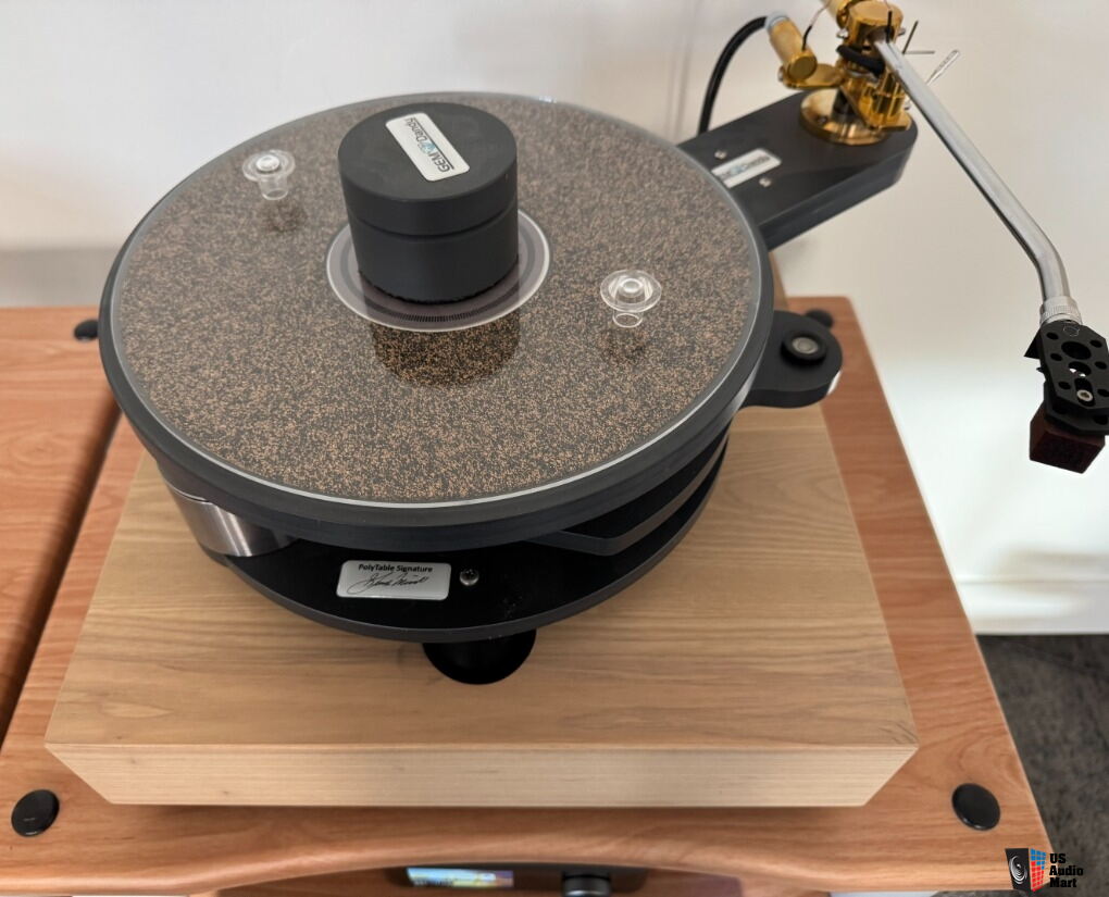 Poly Signature table with Acoustand Audio 12-inch tonearm and custom ...