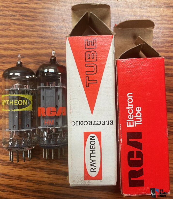 Closely matched pair GE 12FQ7 tubes Raytheon/RCA labels 12AU7 sub ...