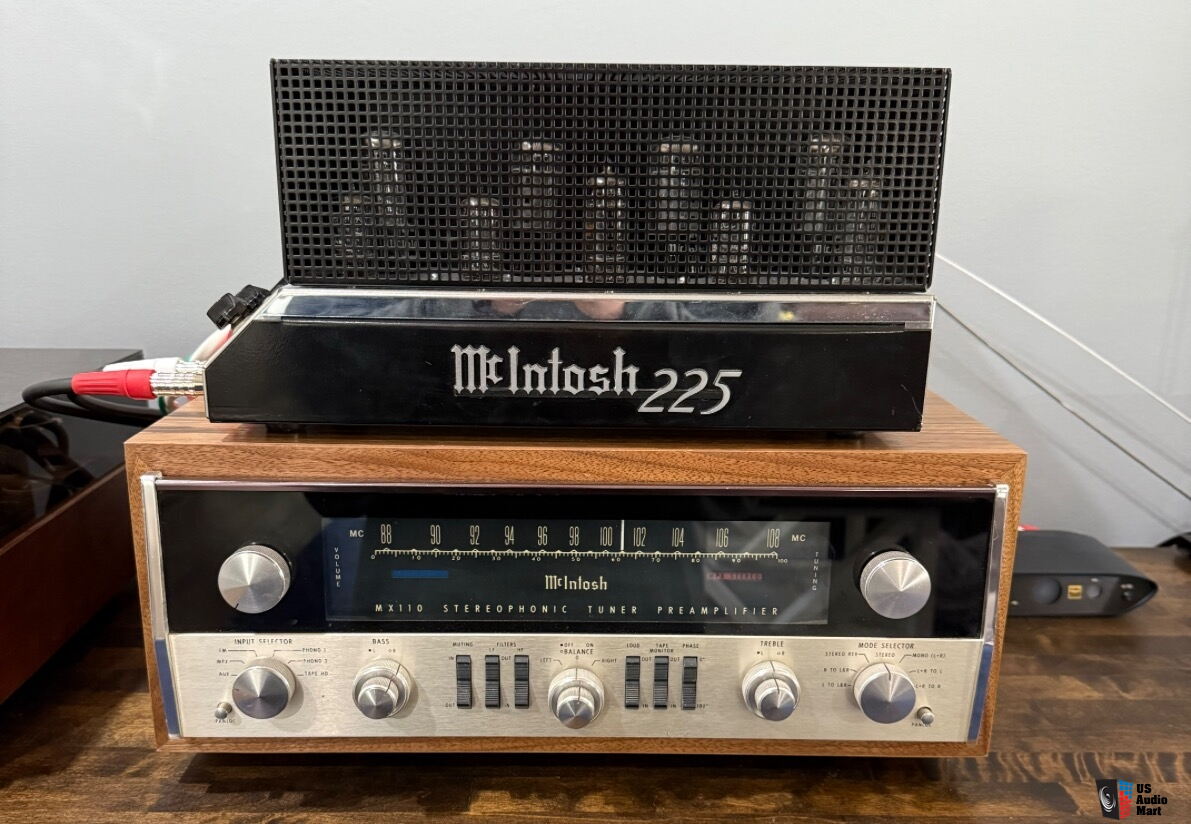 Restored McIntosh MX110z and MC225 tube stack with extras Photo ...