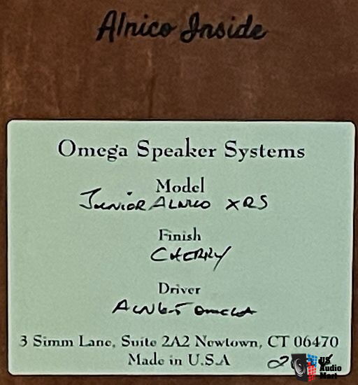 pair Omega Junior AlNiCo XRS omega speakers in cherry, near mint, will ...