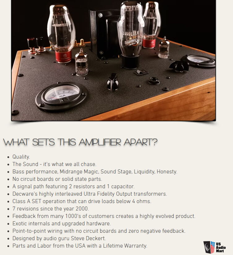 Decware Zen Triode SET SE341.6 Anniversary level 2 amp with upgrades ...