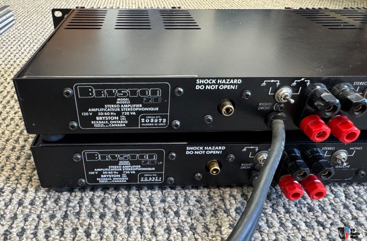 Pair of Bryston 2B-LP, 60W stereo or 200W mono, with original boxes and ...