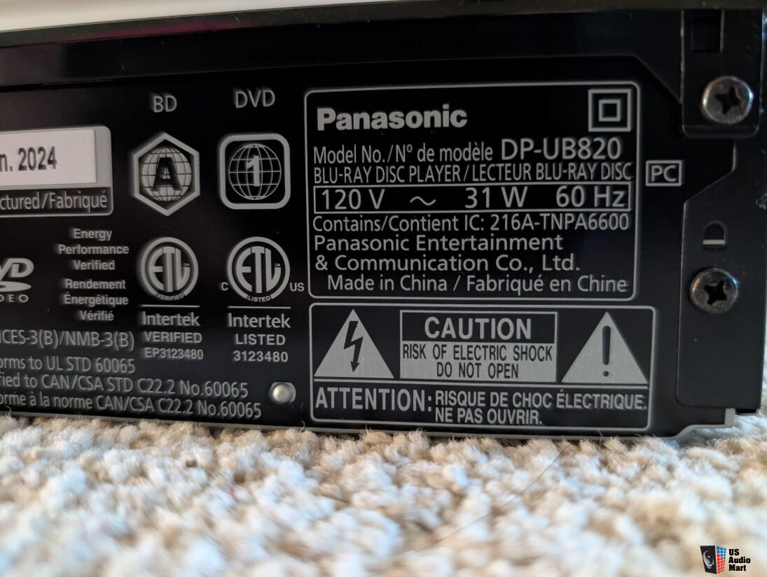 Panasonic DP-U820 4K UHD ATMOS Disc Player Photo #6055450 - US Audio Mart