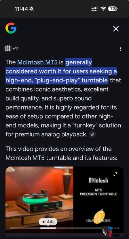 Mcintosh MT5 Precision Turntable Photo #6062498 - US Audio Mart
