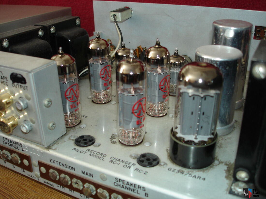 Pilot Model 240, vintage integrated EL84 amplifier, circuit modded to ...