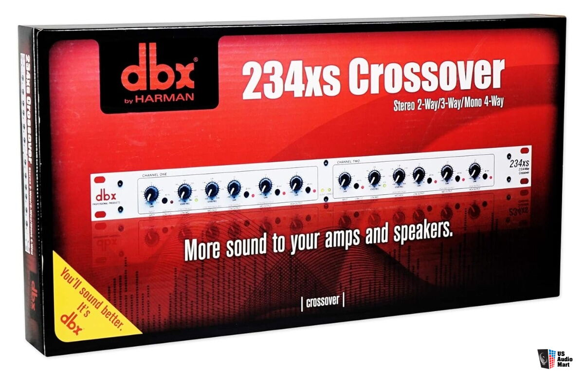 DBX 234XS Professional 2/3/4-Way Crossover w/ 3x 20ft XLR Cables Photo ...