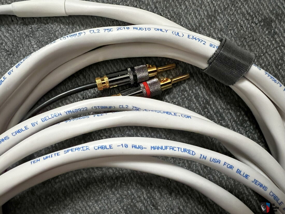 Blue Jeans "Ten White" 10AWG speaker cable (Belden 5T00UP)--one pair ...