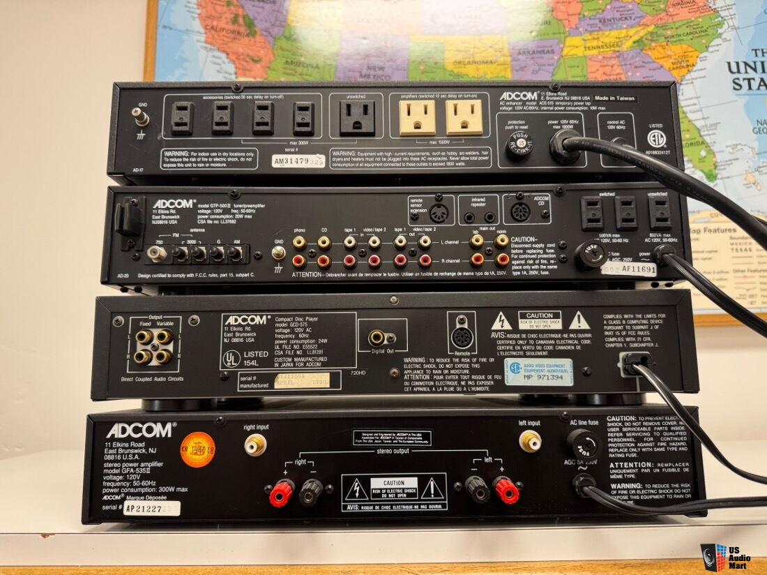 Complete Adcom system: GTP-500 II, GFA-535 II, GCD-575, ACE-515, $1,630 ...