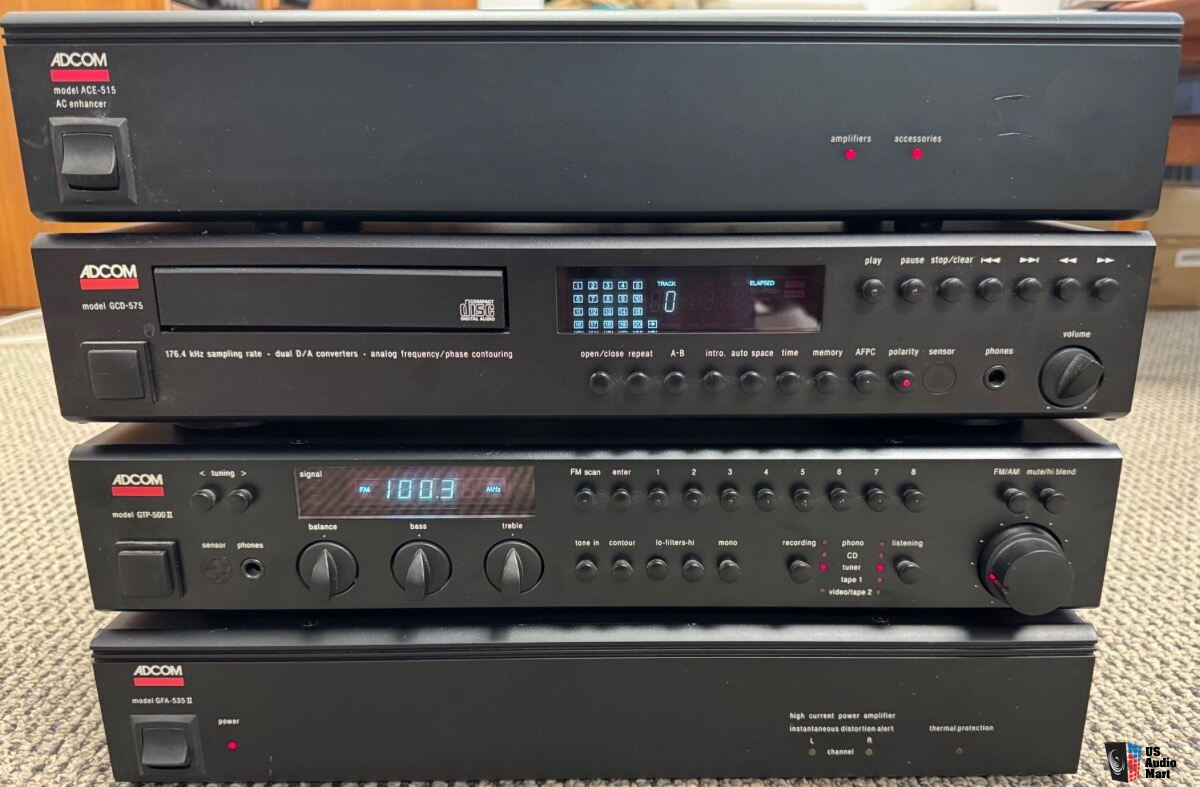 Complete Adcom system: GTP-500 II, GFA-535 II, GCD-575, ACE-515, $1,630 ...