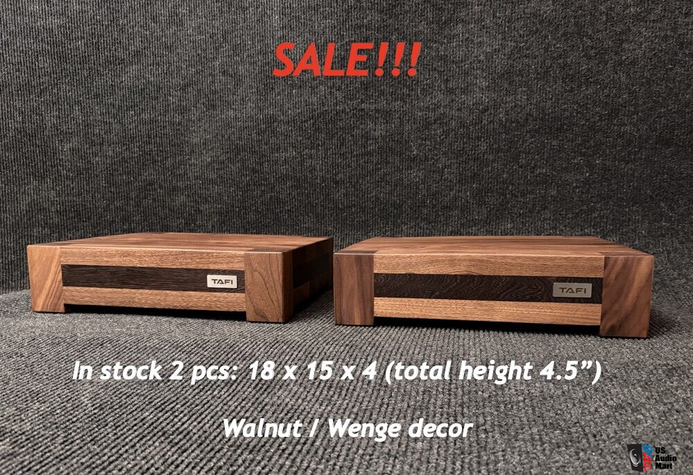 TAFI DENALI BURGER XL Audiophile Isolation Platform Walnut, 18 x 15 x 4 ...