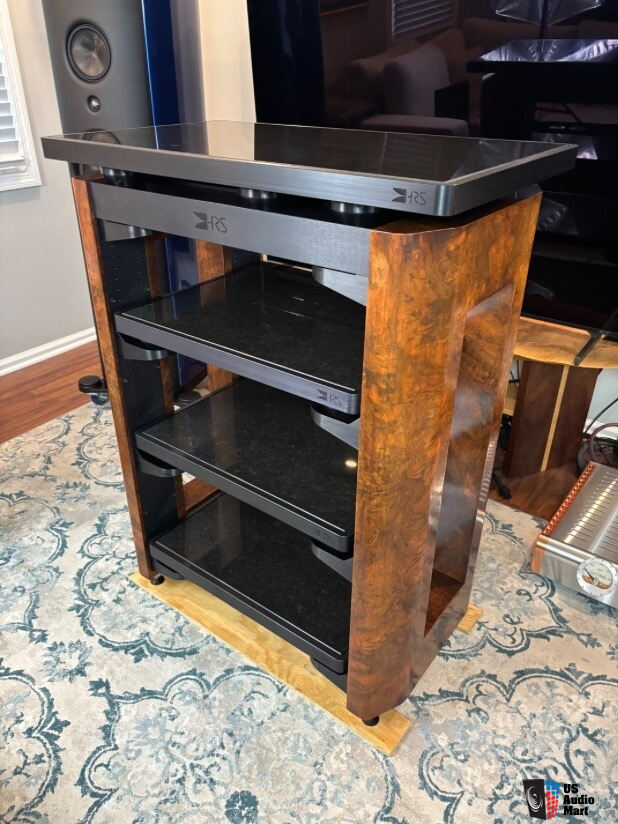 HRS Harmonic Resolution Systems MXR-1923-4V Burled Walnut Audio Stand ...