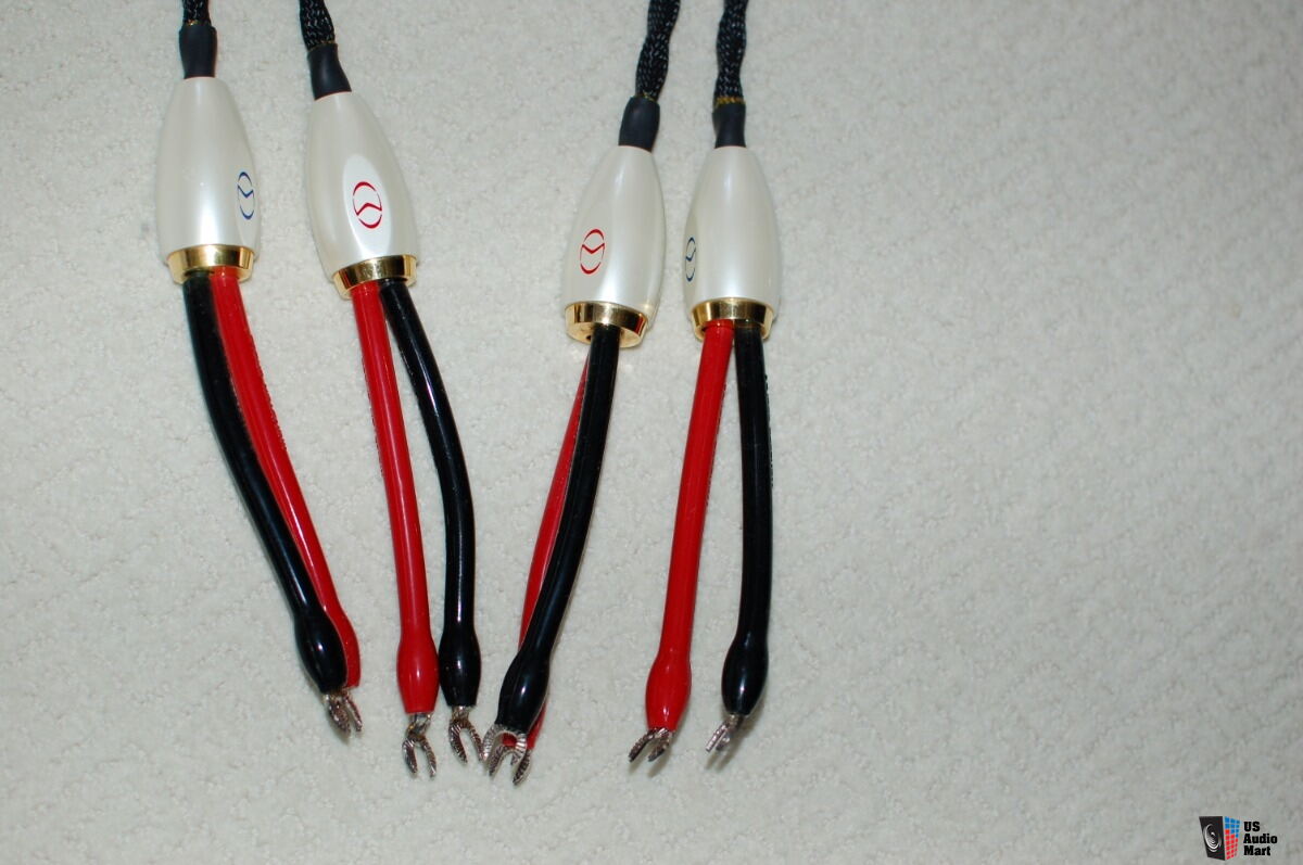 Monster Cable Sigma Retro Gold 10 FT pair speaker cables with spades ...