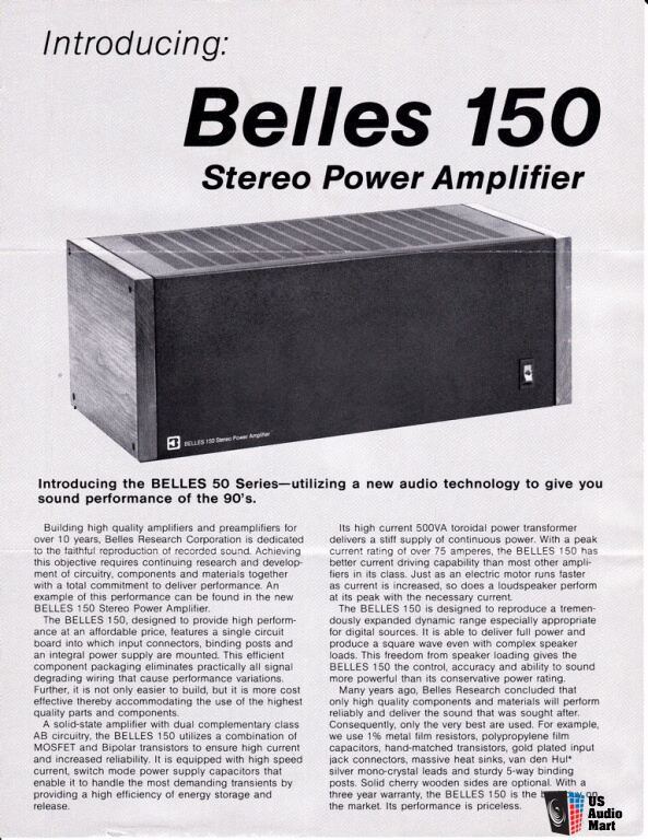 Belles Research Corp Belles 150 Stereo Power Amp Photo #643645 - US ...